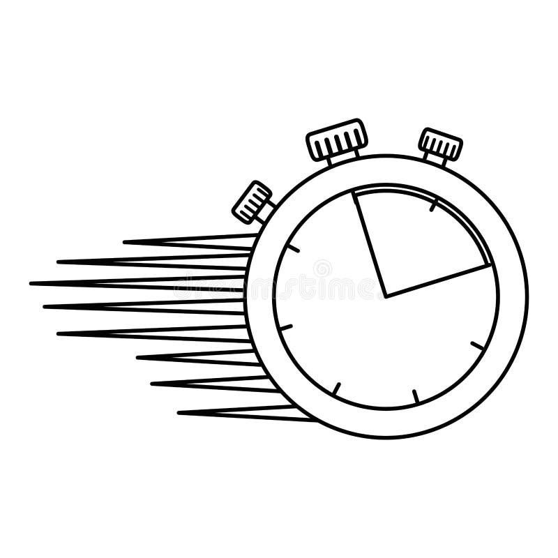 Timer Chronometer with Speed Lines Stock Illustration - Illustration of ...