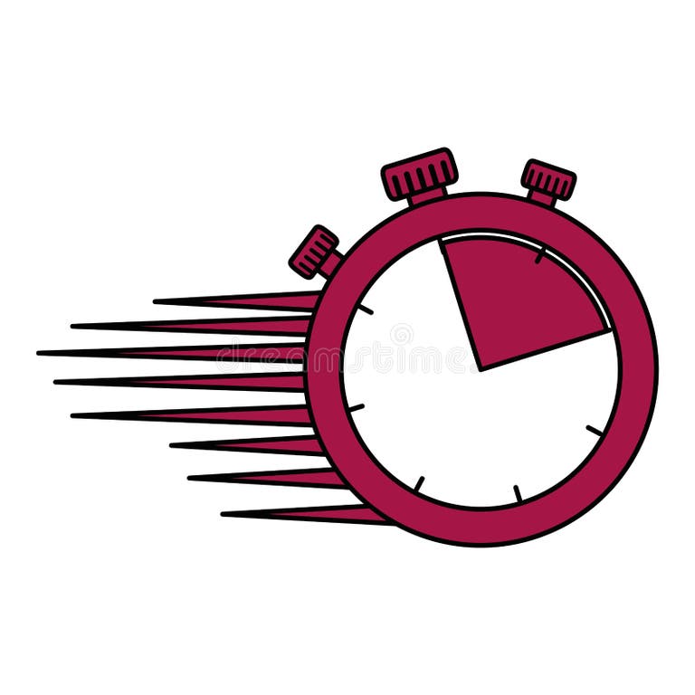 Timer Chronometer with Speed Lines Stock Illustration - Illustration of ...
