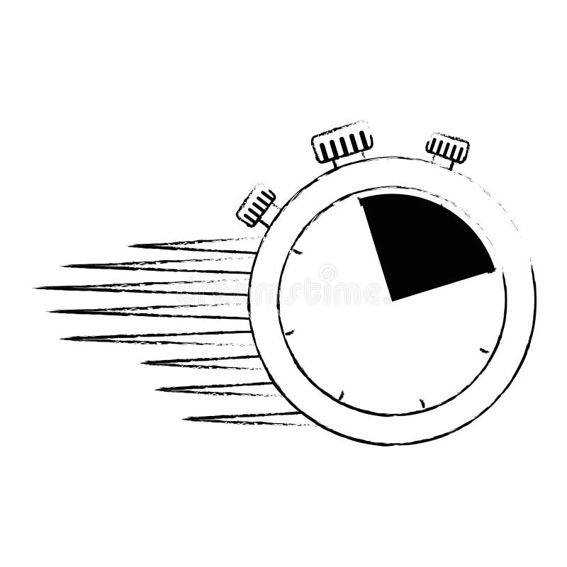 Timer Chronometer with Speed Lines Stock Illustration - Illustration of ...