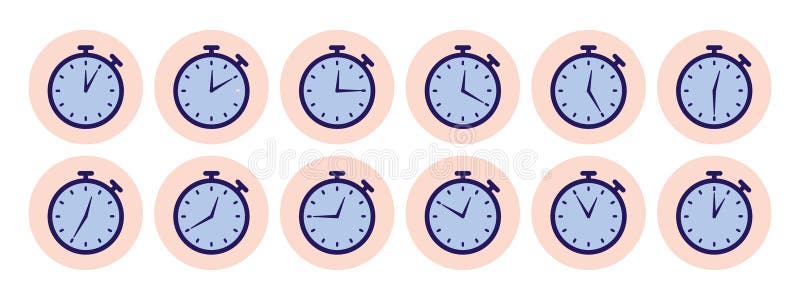 Timer Clock Icons Set from 5 Minutes To 60 Minutes, Countdown Timer ...