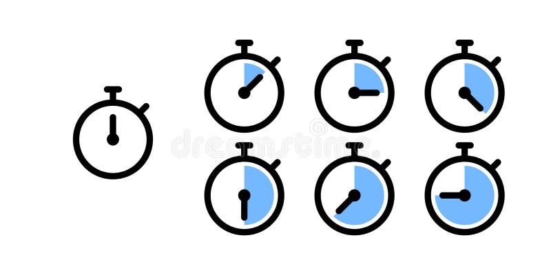 Timer Clock Signs. Vector Icons Stock Vector - Illustration of timer ...