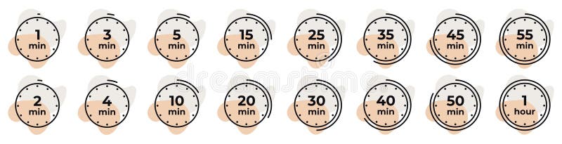 Timer, Clock, Stopwatch Isolated Set Icons. Countdown Timer Symbol Icon ...