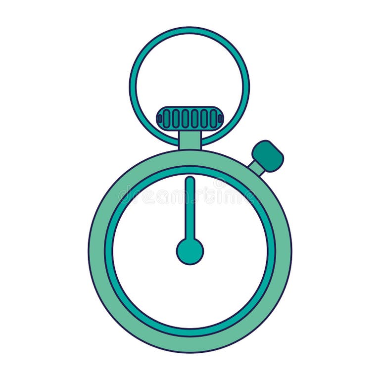 Timer Clock Symbol Isolated Blue Lines Stock Vector - Illustration of ...