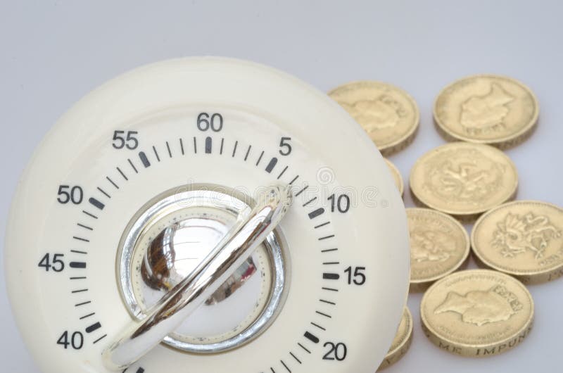 Timer in Close Up with Group of Pound Coins Stock Image - Image of ...