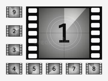 Movie Countdown Numbers Vector Set Stock Vector - Illustration of ...