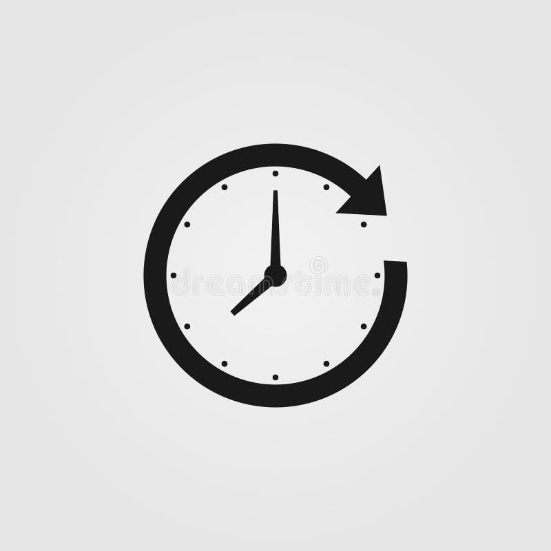 Timer, Countdown Clock Icon. Clockwise Direction Symbol. Passage of ...