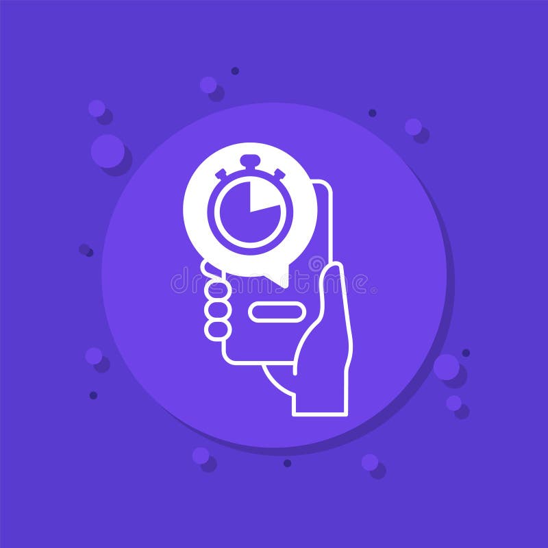 Timer, Countdown Icon with a Phone in Hand Stock Vector - Illustration ...