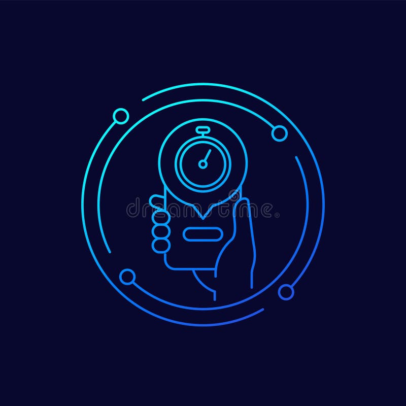 Timer, Countdown Icon with a Phone in Hand Stock Vector - Illustration ...