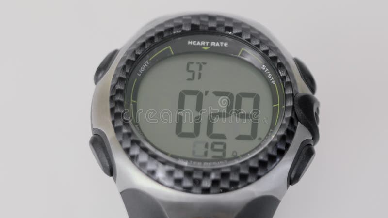 Timer Counts Seconds on Display of Sport Watch, Stock Video - Video of ...