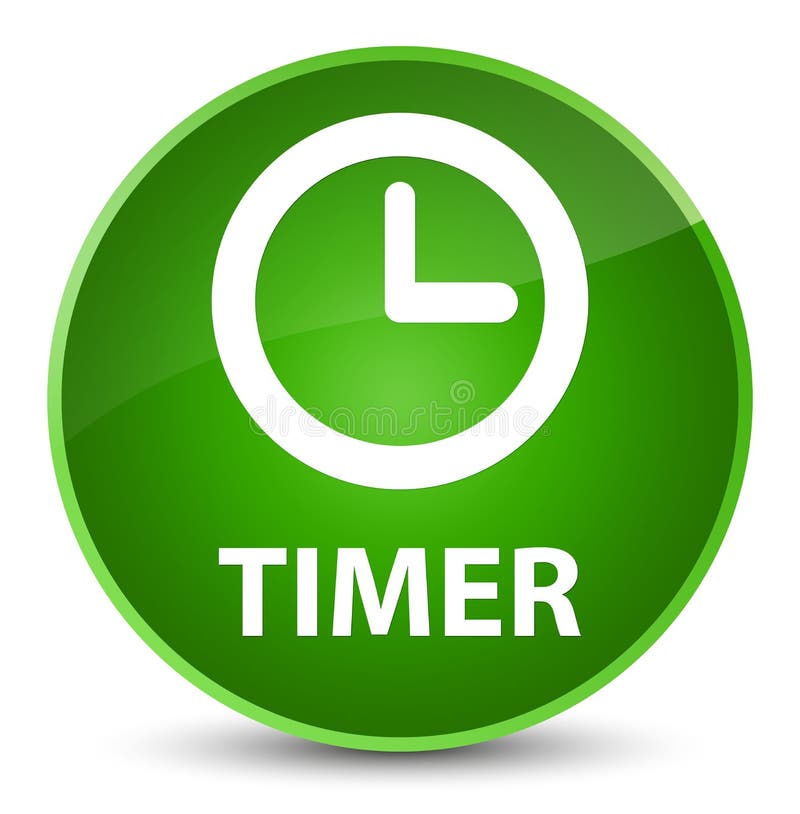 Timer Elegant Green Round Button Stock Illustration - Illustration of ...
