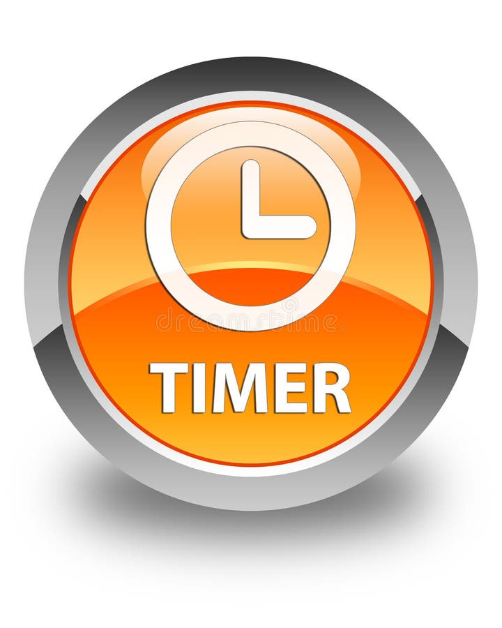 Timer Glossy Orange Round Button Stock Illustration - Illustration of ...