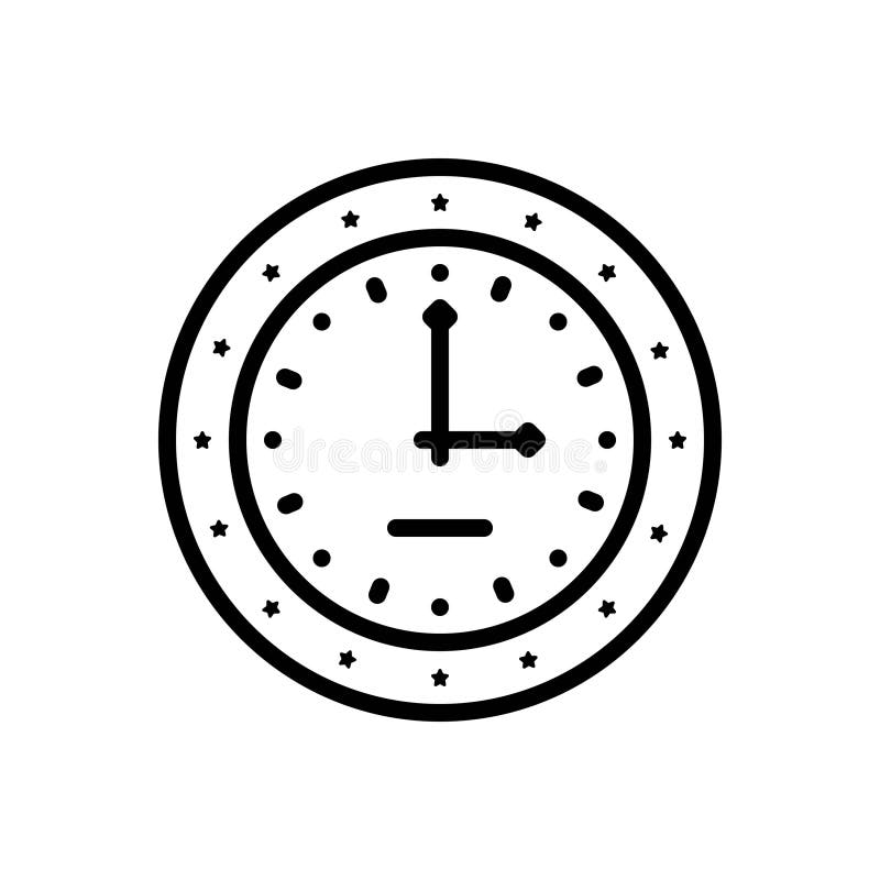 Black Line Icon for Timer, Clock and Watch Stock Vector - Illustration ...