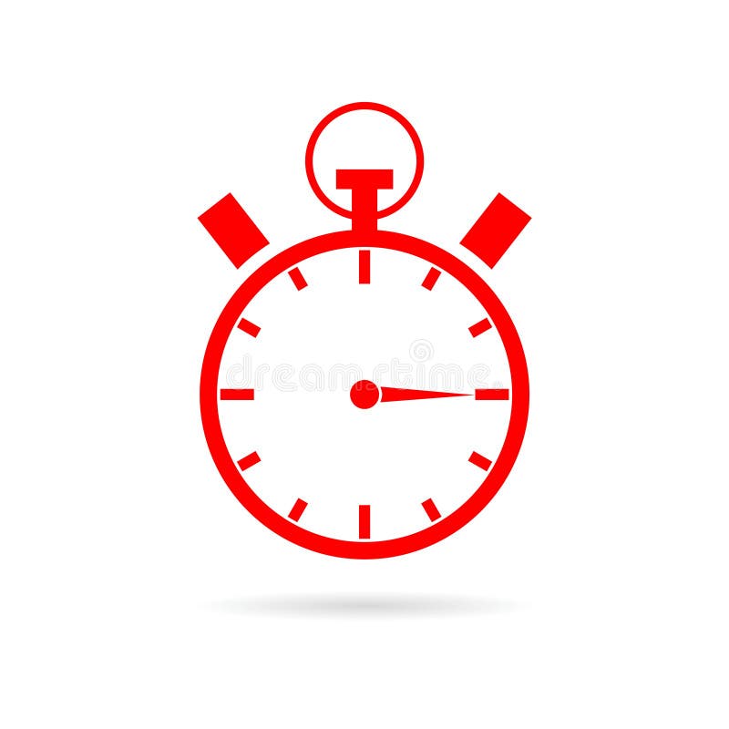 Red Icon, Clock Vector Illustration Stock Vector - Illustration of late ...