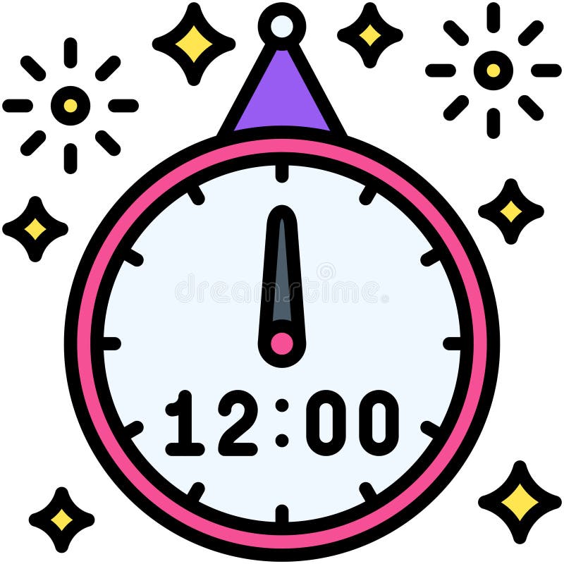 Timer Icon, New Year Realated Vector Stock Vector - Illustration of ...