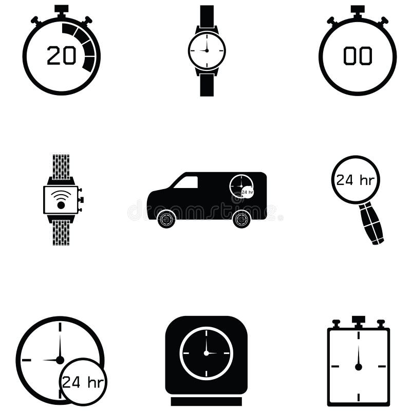 Timer icon set stock vector. Illustration of countdown - 120572839