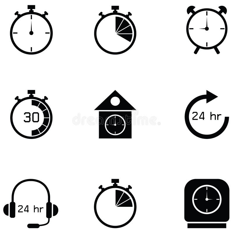 Timer icon set stock vector. Illustration of hourglass - 120572906