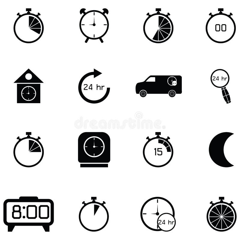 Timer icon set stock vector. Illustration of minute - 120572907