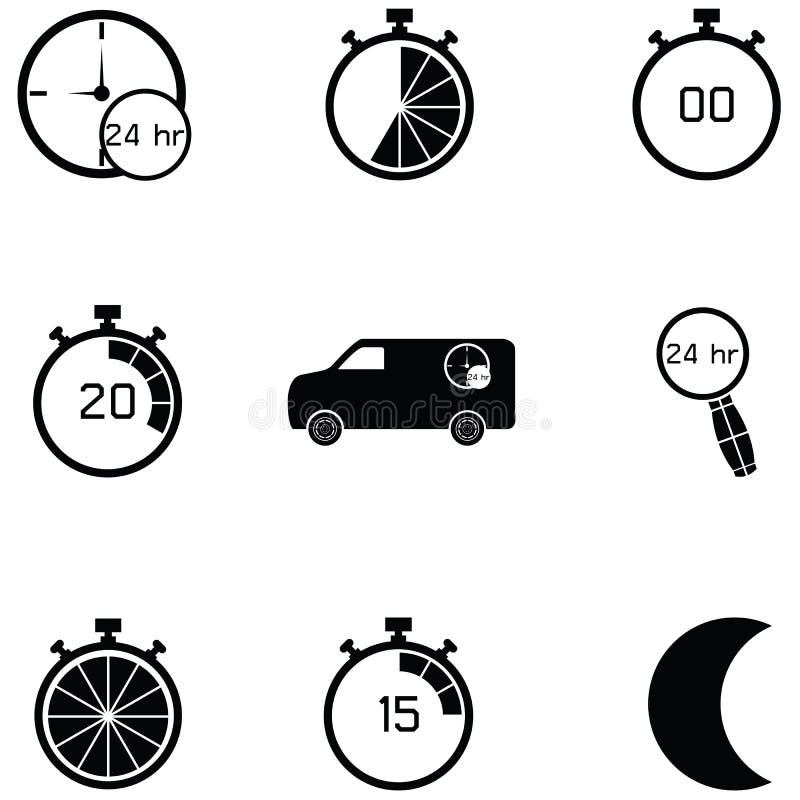 Timer icon set stock vector. Illustration of icon, clock - 120572989