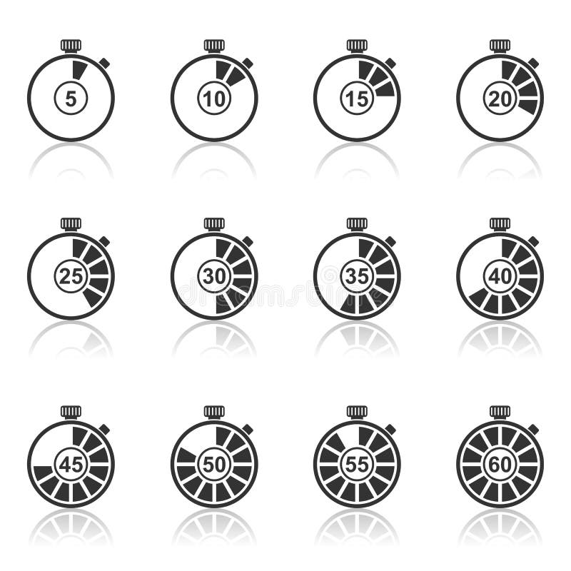 Timer Icon Set stock vector. Illustration of sign, icons - 50988541