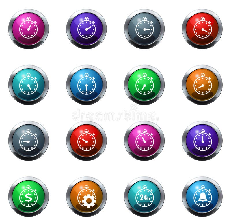 Timer icon set stock illustration. Illustration of countdown - 66345924