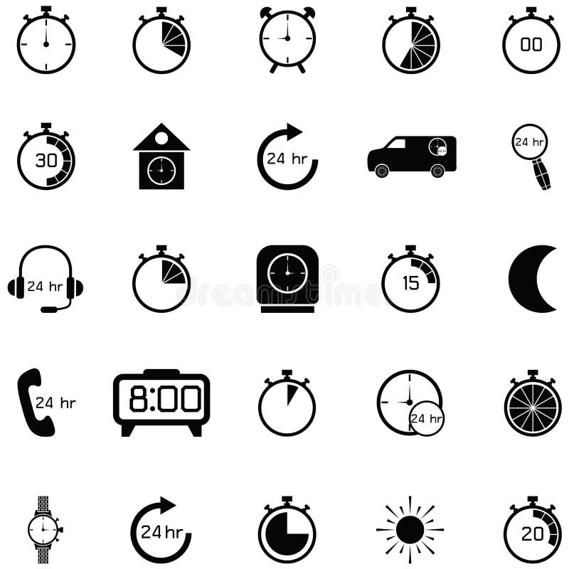 Timer icon set stock vector. Illustration of countdown - 120572903