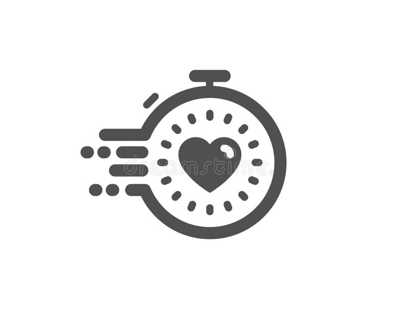 Timer Icon. Time Management Sign. Stopwatch with Heart. Vector Stock ...