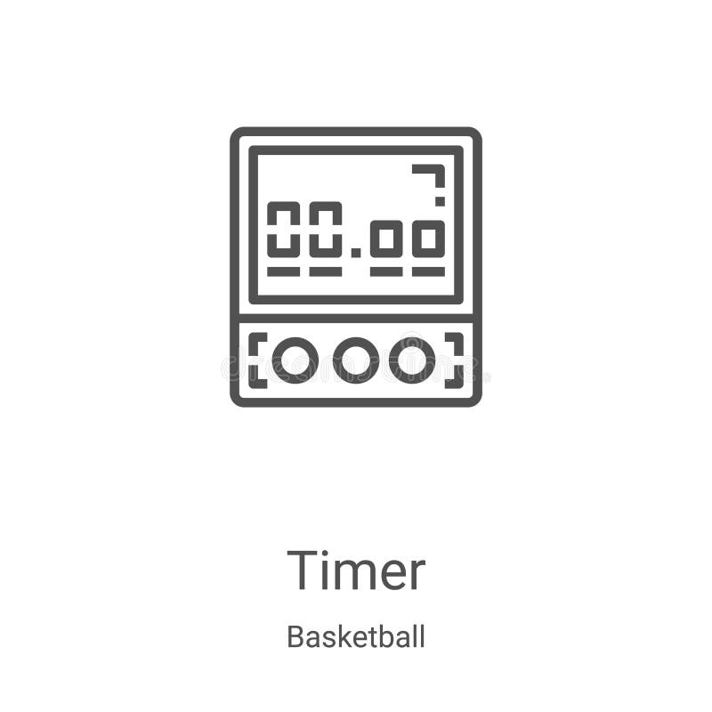 Timer Icon Vector from Fitness Collection. Thin Line Timer Outline Icon ...