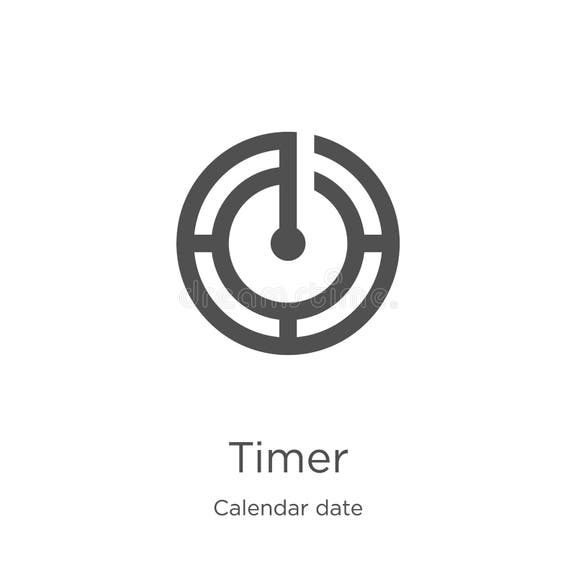 Timer Icon Vector from Calendar Date Collection. Thin Line Timer ...