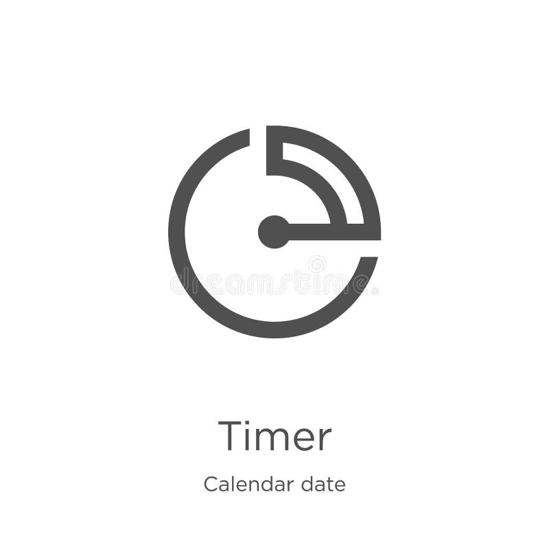 Timer Icon Vector from Calendar Date Collection. Thin Line Timer ...