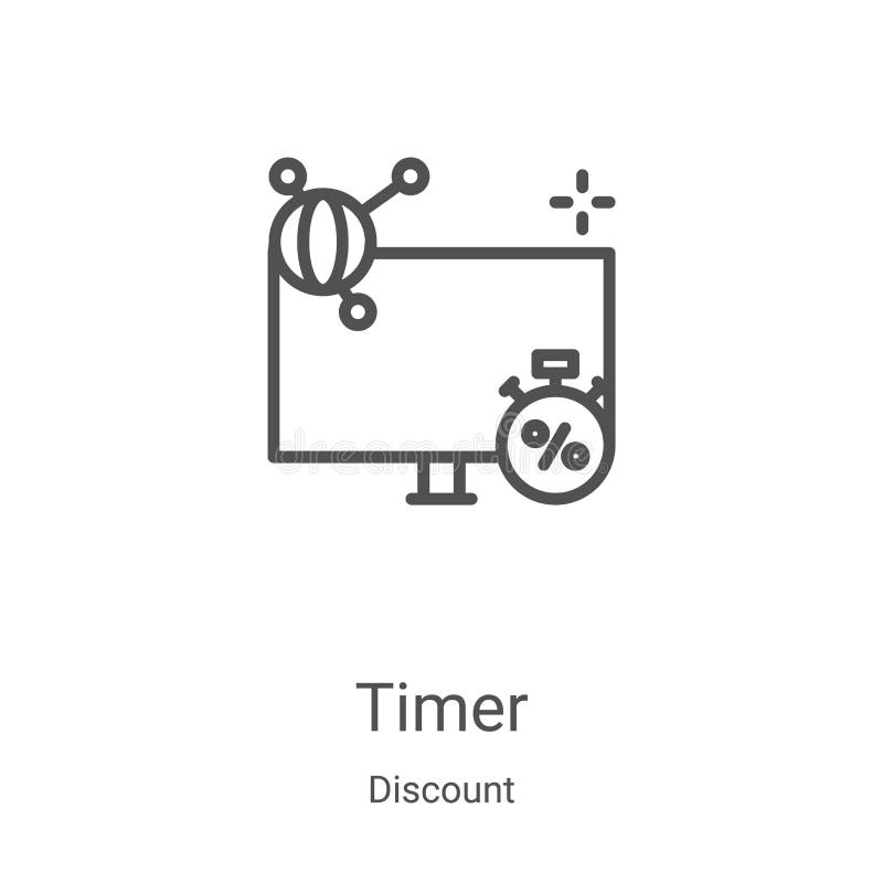 Timer Icon Vector from Fitness Collection. Thin Line Timer Outline Icon ...
