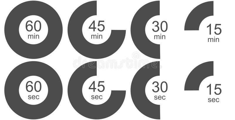 Timer Icons Set, Grey Version Stock Illustration - Illustration of ...