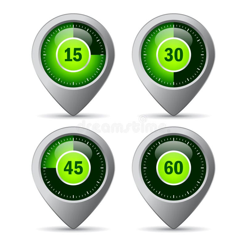 Timer icons stock vector. Illustration of icon, green - 42538758