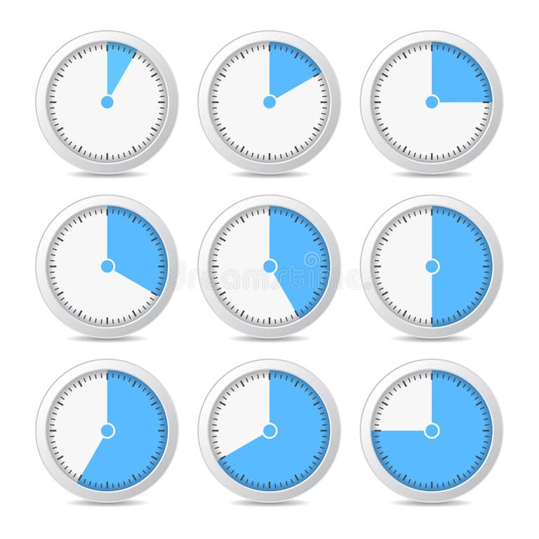 Timer Icons on White Background, Vector Illustration Stock Vector ...