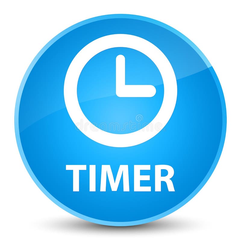 Timer Elegant Cyan Blue Round Button Stock Illustration - Illustration ...
