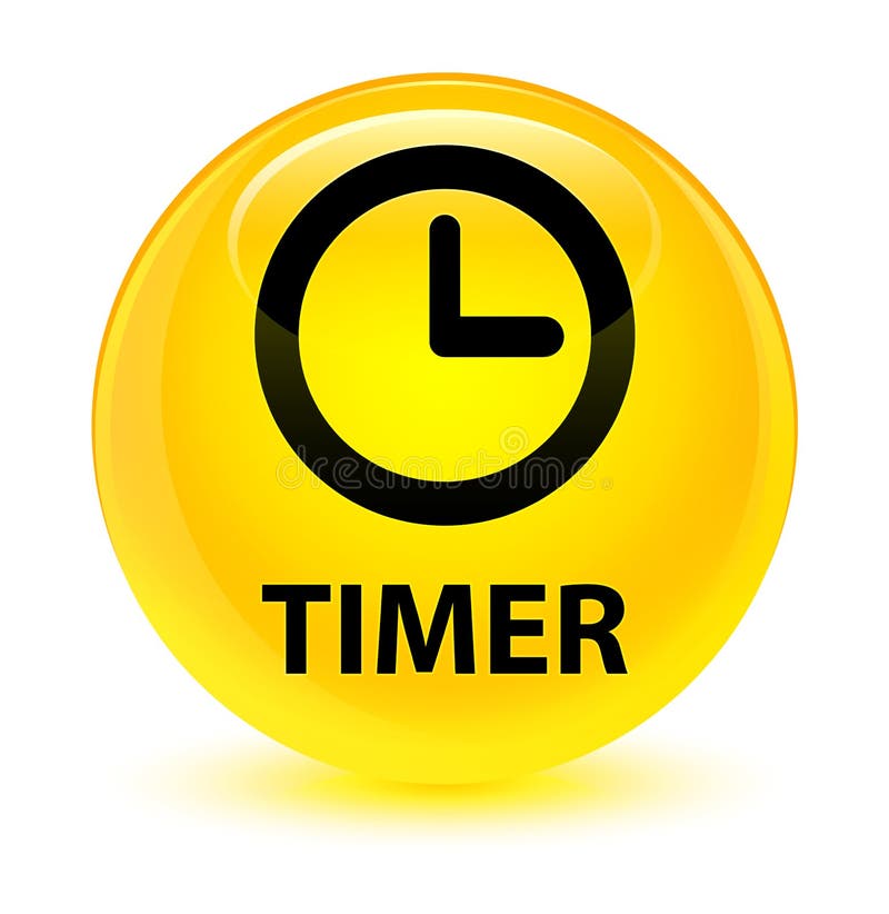 Timer Glassy Yellow Round Button Stock Illustration - Illustration of ...