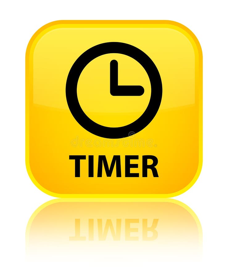 Timer Yellow Square Button Red Ribbon in Corner Stock Illustration ...
