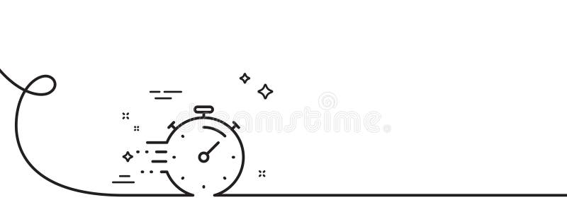 Timer Line Icon. Time Management Sign. Stopwatch. Continuous Line with ...