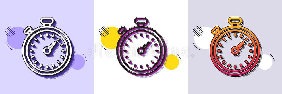 Timer Line Icon. Stopwatch Sign. Halftone Dotted Pattern. Vector Stock ...