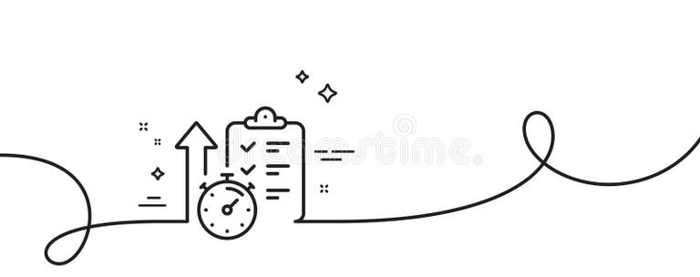 Timer Line Icon. Stopwatch Time Results Sign. Continuous Line with Curl. Vector Stock Vector ...