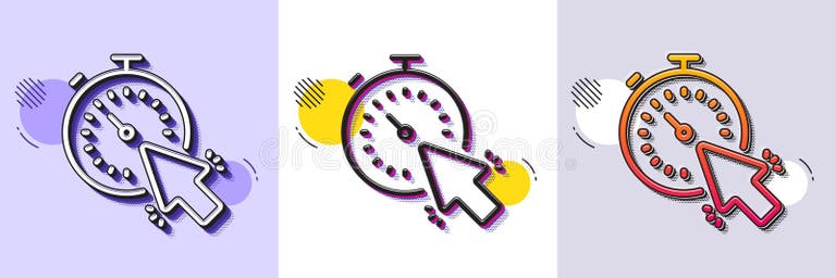 Timer Line Icon. Time or Clock Sign. Halftone Dotted Pattern. Vector ...