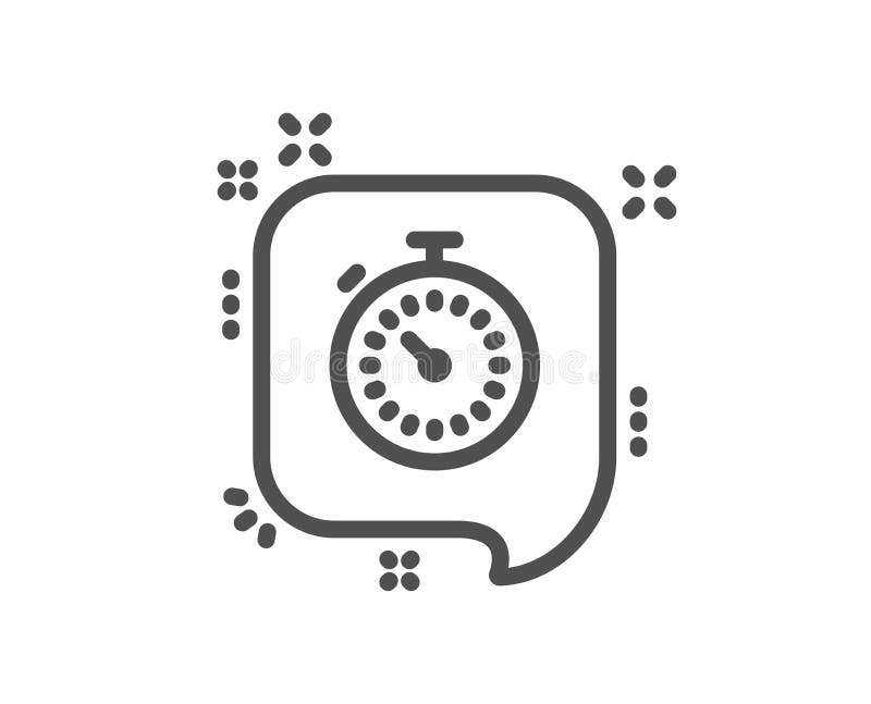 Timer Line Icon. Time or Clock Sign. Stock Vector - Illustration of ...