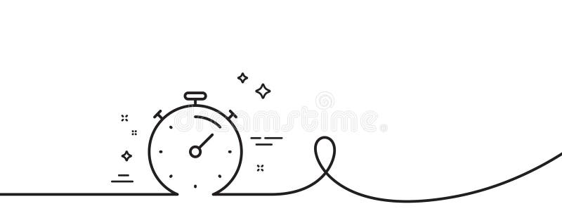Timer Line Icon. Time Management Sign. Stopwatch. Continuous Line with ...