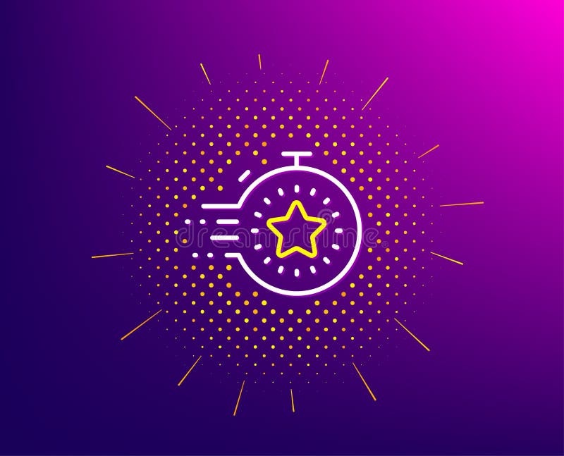 Timer Line Icon. Time Management Sign. Stopwatch with Star. Vector ...