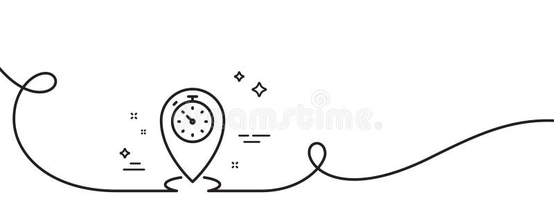 Timer Line Icon. Time Sign. Location Pointer Symbol. Continuous Line ...