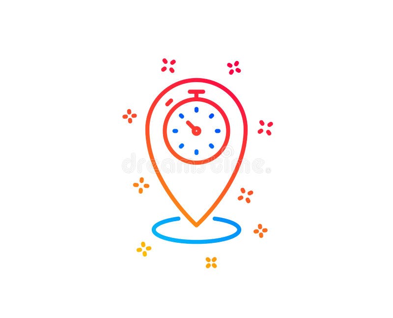 Timer Line Icon. Time Sign. Location Pointer Symbol. Vector Stock ...