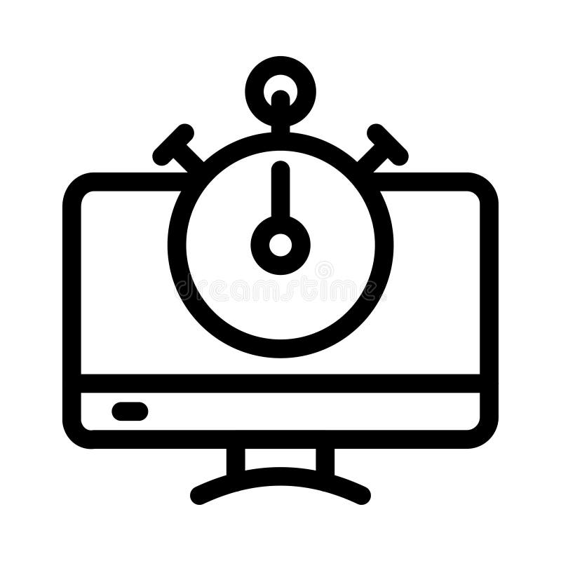 Timer Thin Line Vector Icon Stock Vector - Illustration of minimal ...