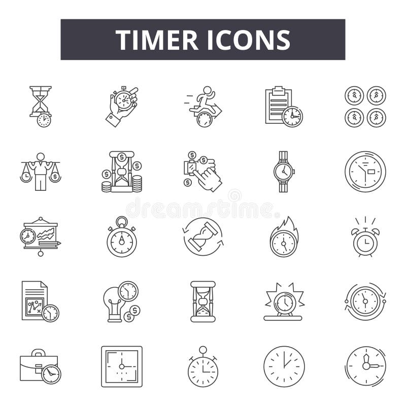 Timer Line Icons, Signs, Vector Set, Outline Illustration Concept Stock ...