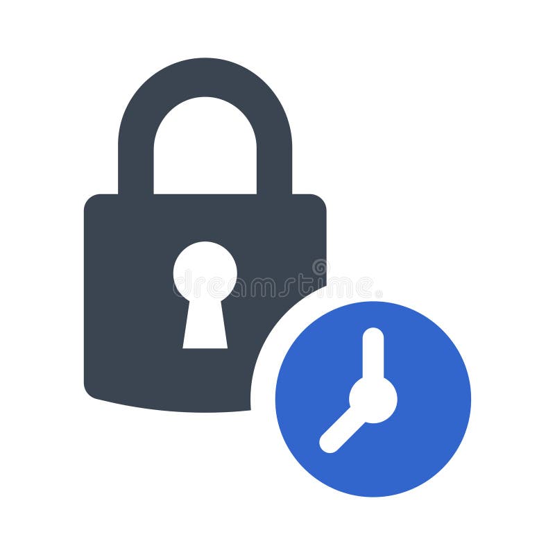 Timer lock icon stock vector. Illustration of time, protect - 274945263