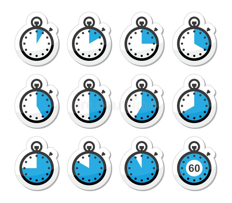Time Measure, Clock Vector Buttons Set Stock Vector - Illustration of ...