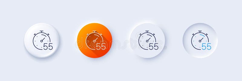 Timer 55 Minutes Line Icon. Stopwatch Time Sign. Line Icons. Vector ... Timer 55 Minutes Line Icon. Stopwatch Time Sign. Line Icons. Vector ...